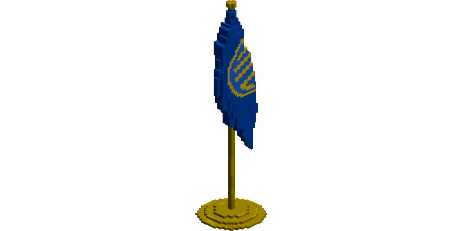 The Sandbox - Moneyland flag with pedestal