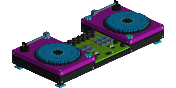 The Sandbox - Neon DJ Turntables