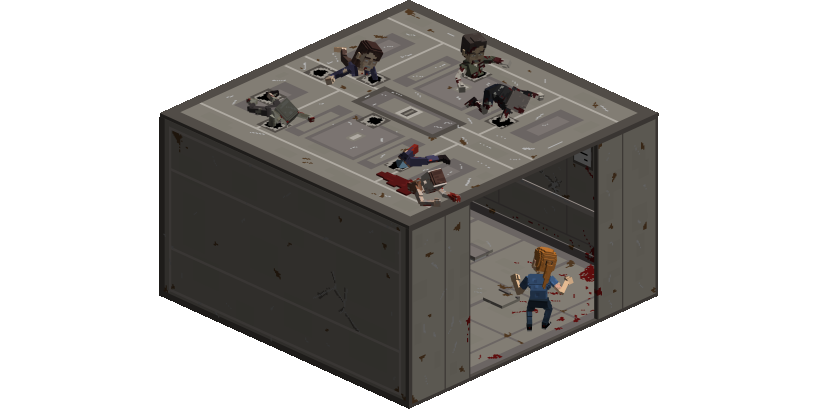 The Sandbox - Elevator with Walkers on top - The Walking Dead