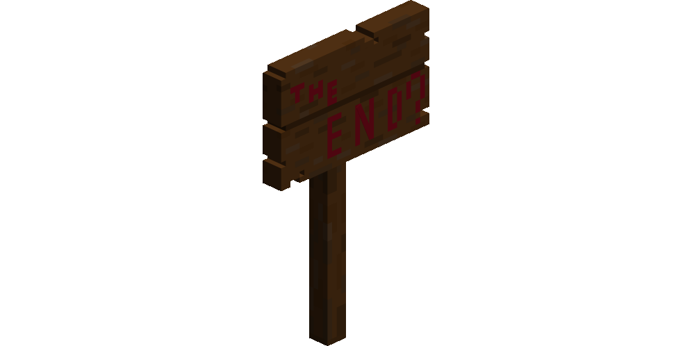 The Sandbox - Wood Sign Post - The End
